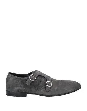 DOUCAL'S Leather Monk Strap Loafers - Grey