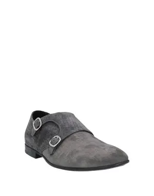 DOUCAL'S Leather Monk Strap Loafers - Grey