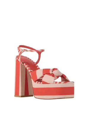 CastaÑer Slingback Platform Sandals With Block Heel And Striped Pattern