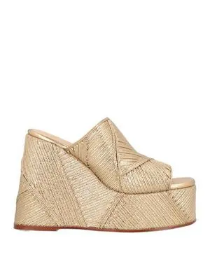 CastaÑer Wedge Sandals In Metallic Textile Fibers
