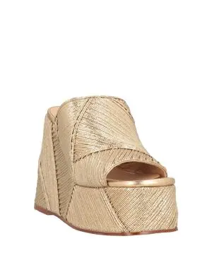 CastaÑer Wedge Sandals In Metallic Textile Fibers