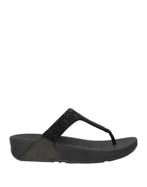 Fitflop Textile Fiber Thong Sandals With Crystal Embellishments - Black