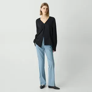 Theory Flared Good Wool Pant - Stone Blue