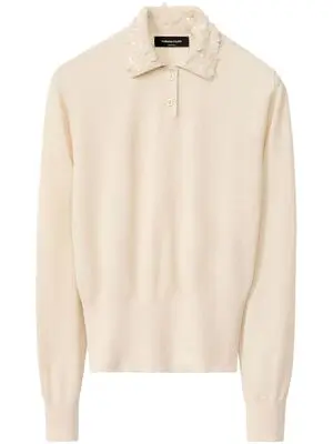 Women's Fine Knit Long Sleeve Polo Shirts