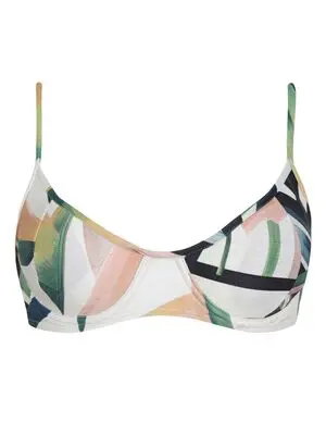 LYGIA & NANNY Printed Bikini Top - White