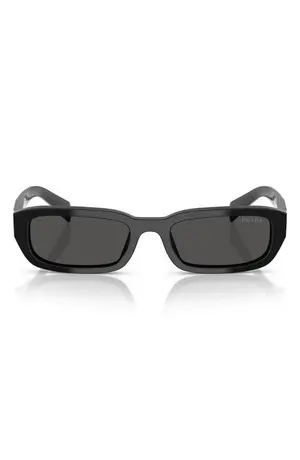 Prada Prada 53mm Rectangle Sunglasses Dark Grey