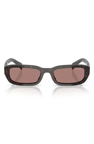 Prada 53mm Rectangle Sunglasses - Light Brown