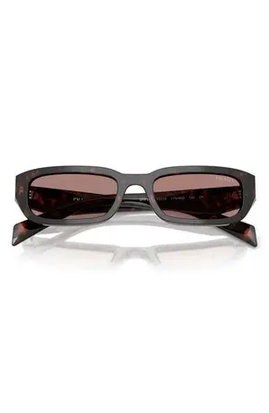 Prada 53mm Rectangle Sunglasses - Light Brown