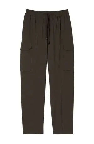 Sandro Elasticated Cargo Trousers - Dark Kaki.