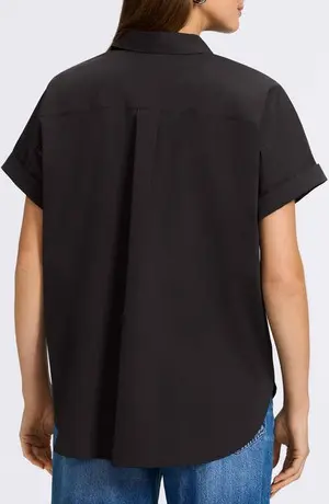 Foxcroft Abigail Short Sleeve Shirt - Black