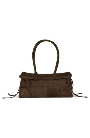 Jeffrey Campbell Pesky Leather Shoulder Bag - Brown Suede