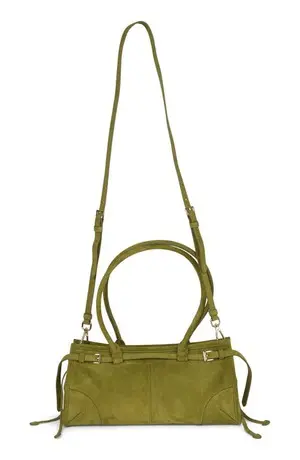 Jeffrey Campbell Pesky Leather Shoulder Bag - Chartreuse Suede