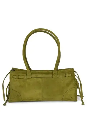 Jeffrey Campbell Pesky Leather Shoulder Bag - Chartreuse Suede