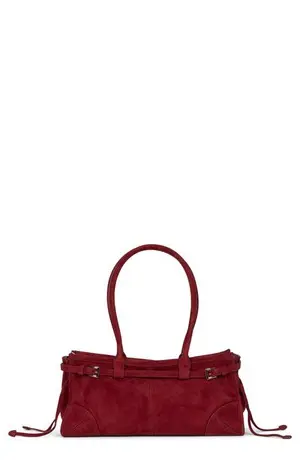 Jeffrey Campbell Pesky Leather Shoulder Bag - Wine Suede