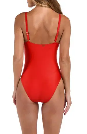 L'Agence Remi Shimmer One-piece Swimsuit - Rouge