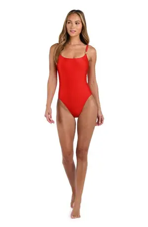 L'Agence Remi Shimmer One-piece Swimsuit - Rouge