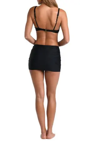 L'Agence Coco Ruched Skirted Bikini Bottom