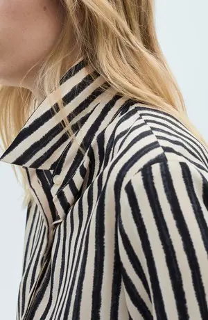 Mango Stripe Button-front Shirt