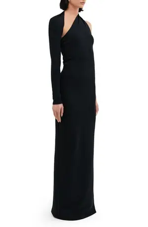 MARCELLA Milan One Shoulder Gown - Black