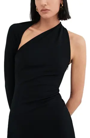 MARCELLA Milan One Shoulder Gown - Black