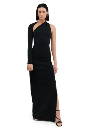 MARCELLA Milan One Shoulder Gown - Black