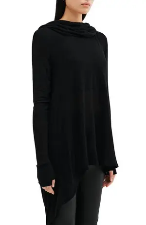 MARCELLA Berkeley Hooded Tunic Top - Black
