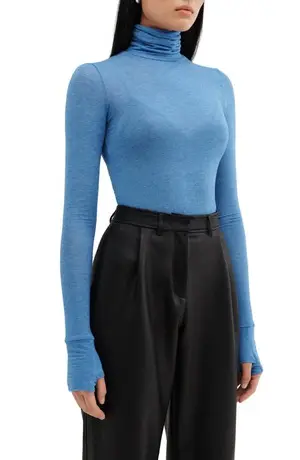 MARCELLA Tallin Sheer Turtleneck Top