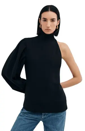 MARCELLA Glasgow Turtleneck One-shoulder Top