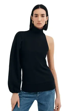 MARCELLA Glasgow Turtleneck One-shoulder Top