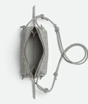 Bottega Veneta Intrecciato Suede And Strass Pouch