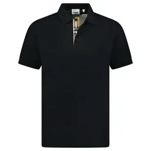 Burberry Hartford Check Placket Polo Shirt - Black | Editorialist