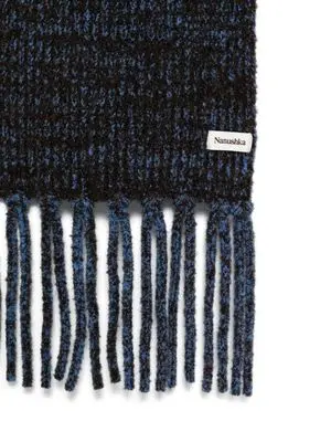 Nanushka Ribbed-knit Scarf - Blue