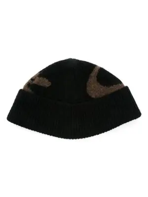 Nanushka Intarsia-motif Beanie - Black