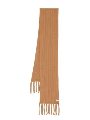 Nanushka Ribbed-knit Scarf - Brown