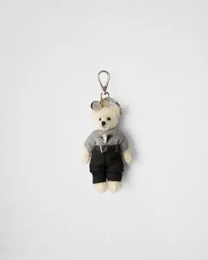 Prada Teddy Keychain Charm - White
