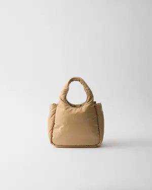 Prada Mini Padded Re-nylon Bag With Bow - Brown