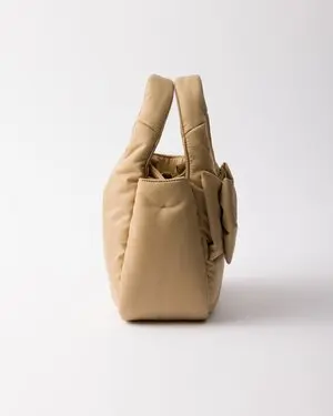 Prada Mini Padded Re-nylon Bag With Bow - Brown