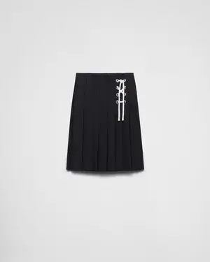 Prada Pleated Gabardine Midi-skirt