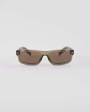 Prada Sunglasses With Metal Plaque - Walnut Brown Lenses