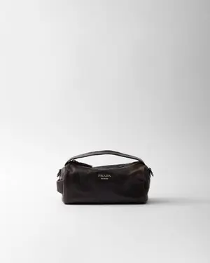 Prada Nappa Leather Shoulder Bag - Dark Brown