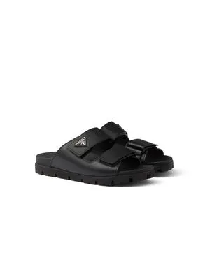 Prada Leather Strap Slides