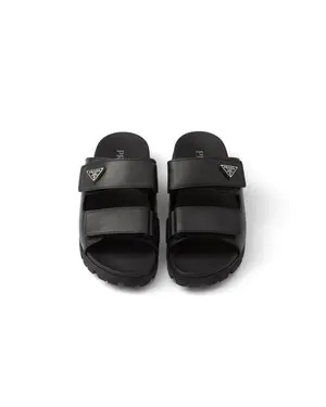 Prada Leather Strap Slides