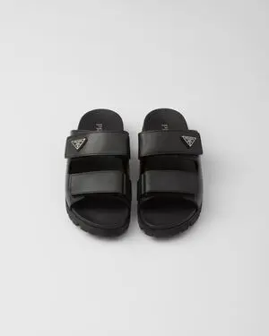Prada Leather Strap Slides