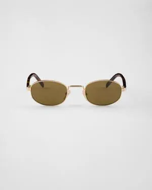Prada Sunglasses With Metal Plaque - Loden Green Lenses