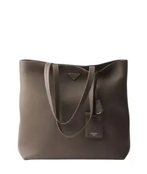 Prada Leather Tote - Bamboo Gray