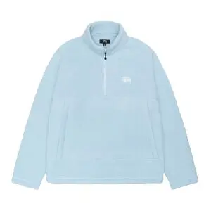 StÜssy Polar Fleece Half Zip Mock Neck - Blue