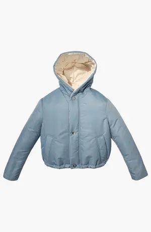 Caalo Reversible Down Coat - Off-white/light Blue