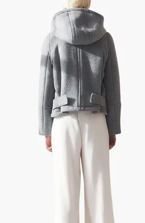 Caalo Wool Down Hooded Coat - Gray