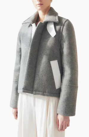 Caalo Wool Down Hooded Coat - Grey