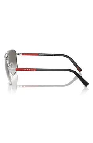 Prada 60mm Gradient Oval Sunglasses - Silver